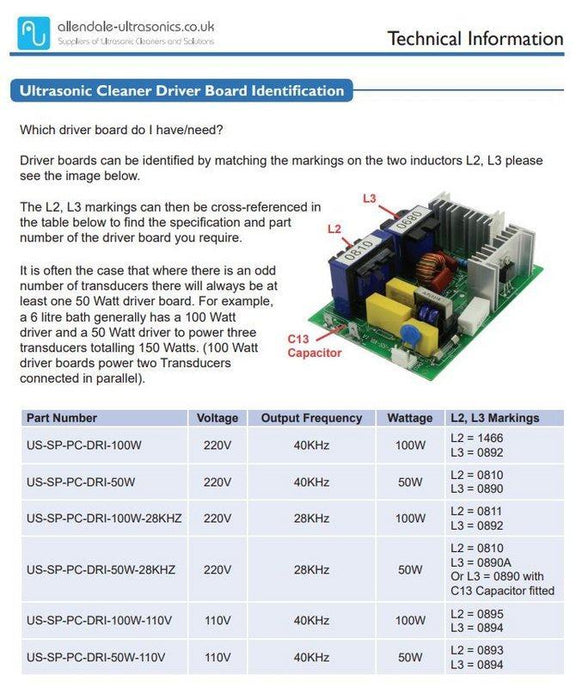 100W 110V 40kHz Ultrasonic Transducer Drive PCB Assembly – Allendale ...